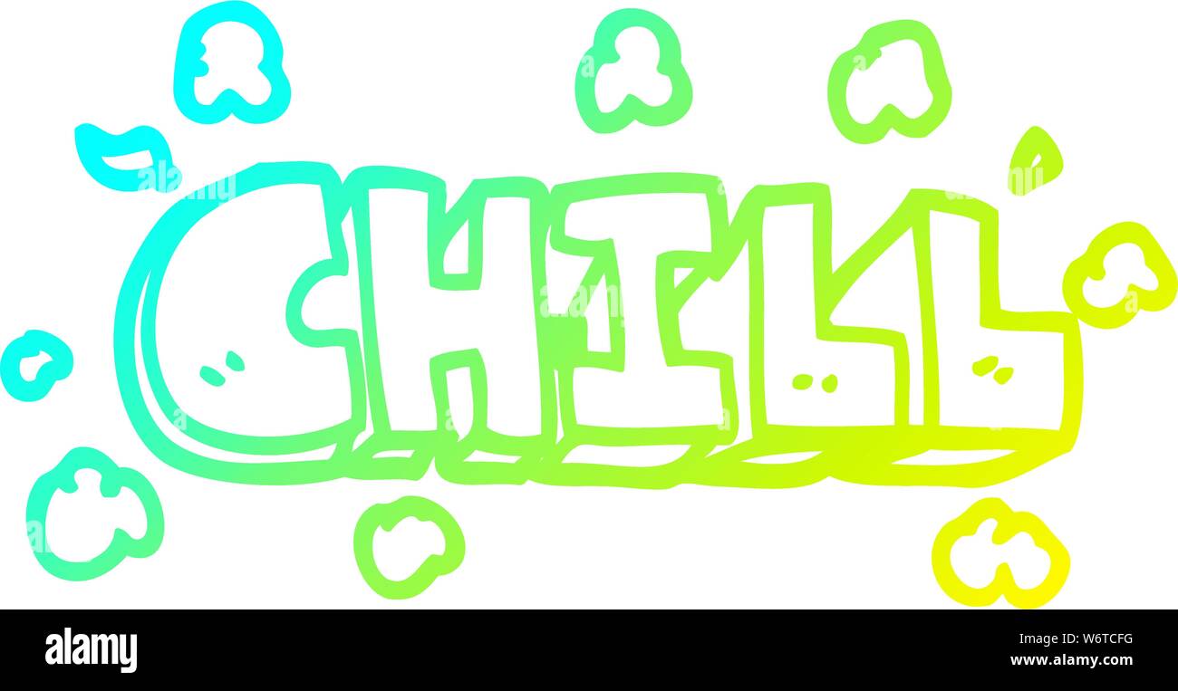 Gradiente a freddo la linea di disegno di un cartoon chill simbolo ...