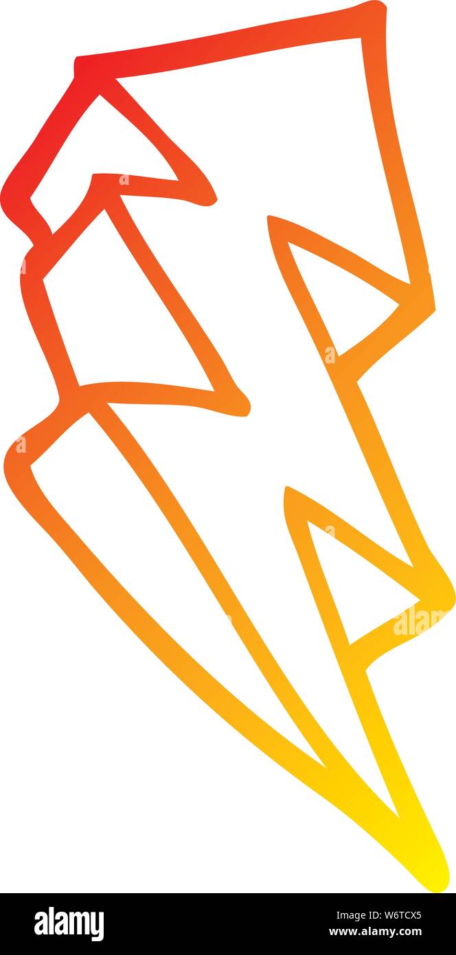 Gradiente di caldo la linea di disegno di un cartoon simbolo del ...