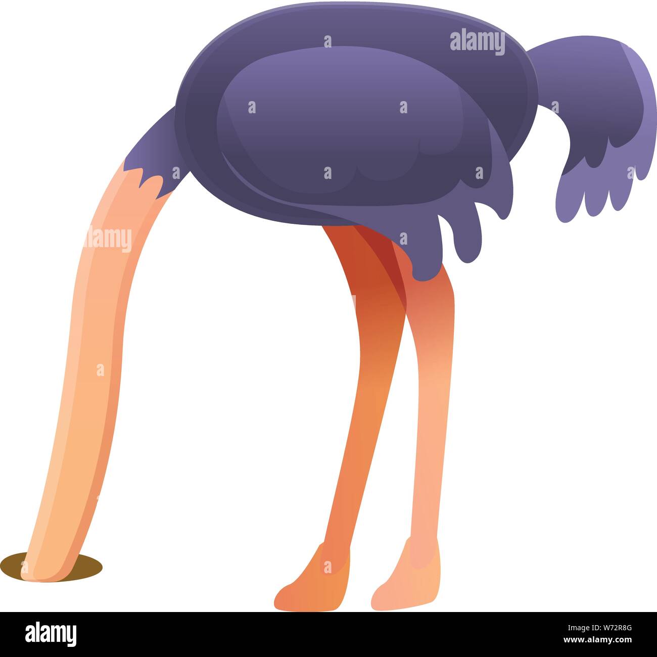 Struzzo testa Nascondi icona. Cartoon di struzzo testa Nascondi icona ...