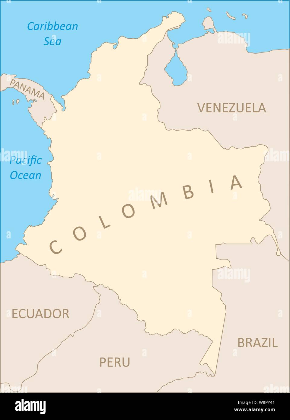 Mappa della colombia cartina geografica immagini e fotografie stock ad ...