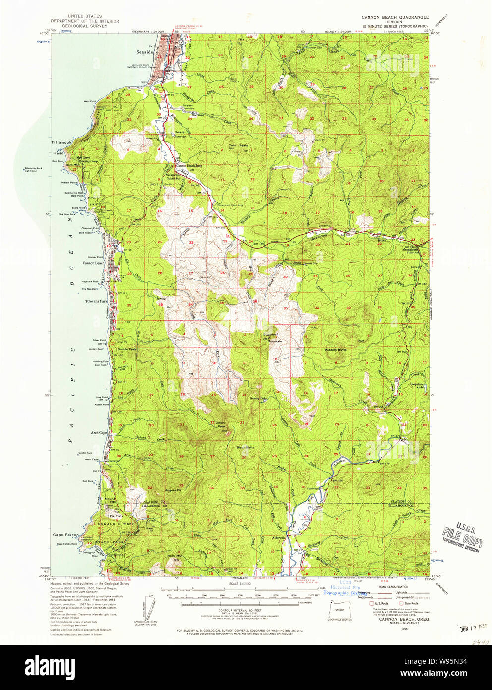 Mappa di cannon beach oregon immagini e fotografie stock ad alta ...