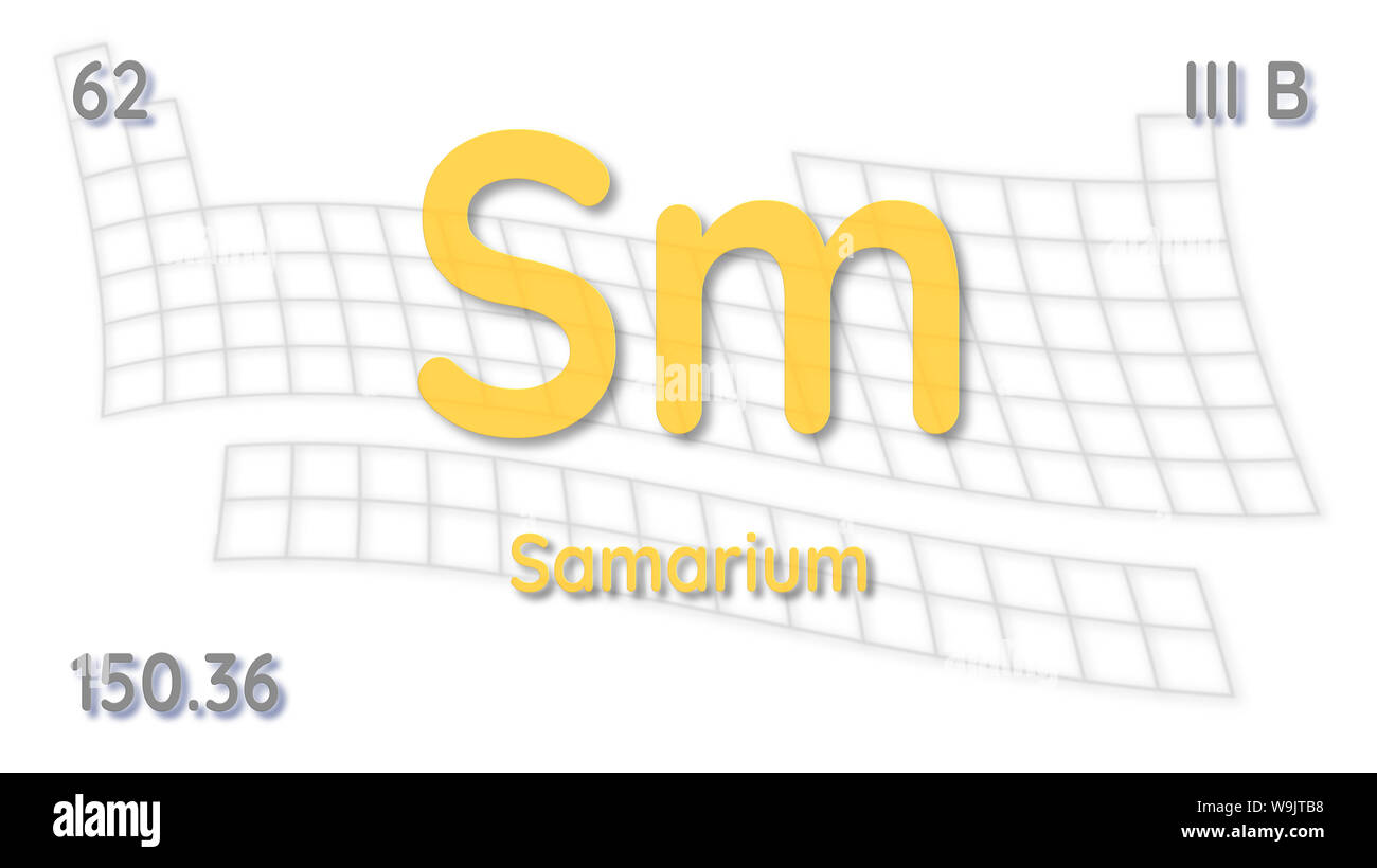 Il samario elemento chimico di dati atomici e il simbolo - tabella di ...