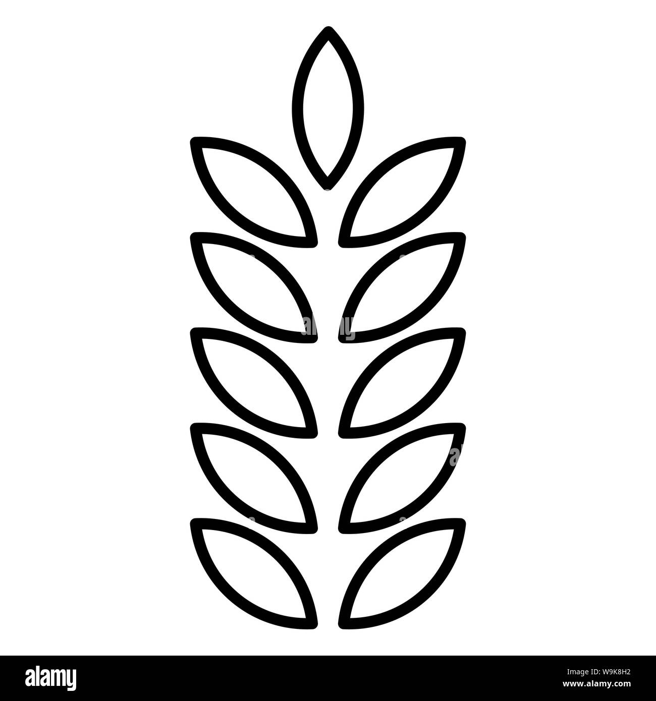 Cereali icon set con riso, grano, mais, avena, segale, orzo segno ...
