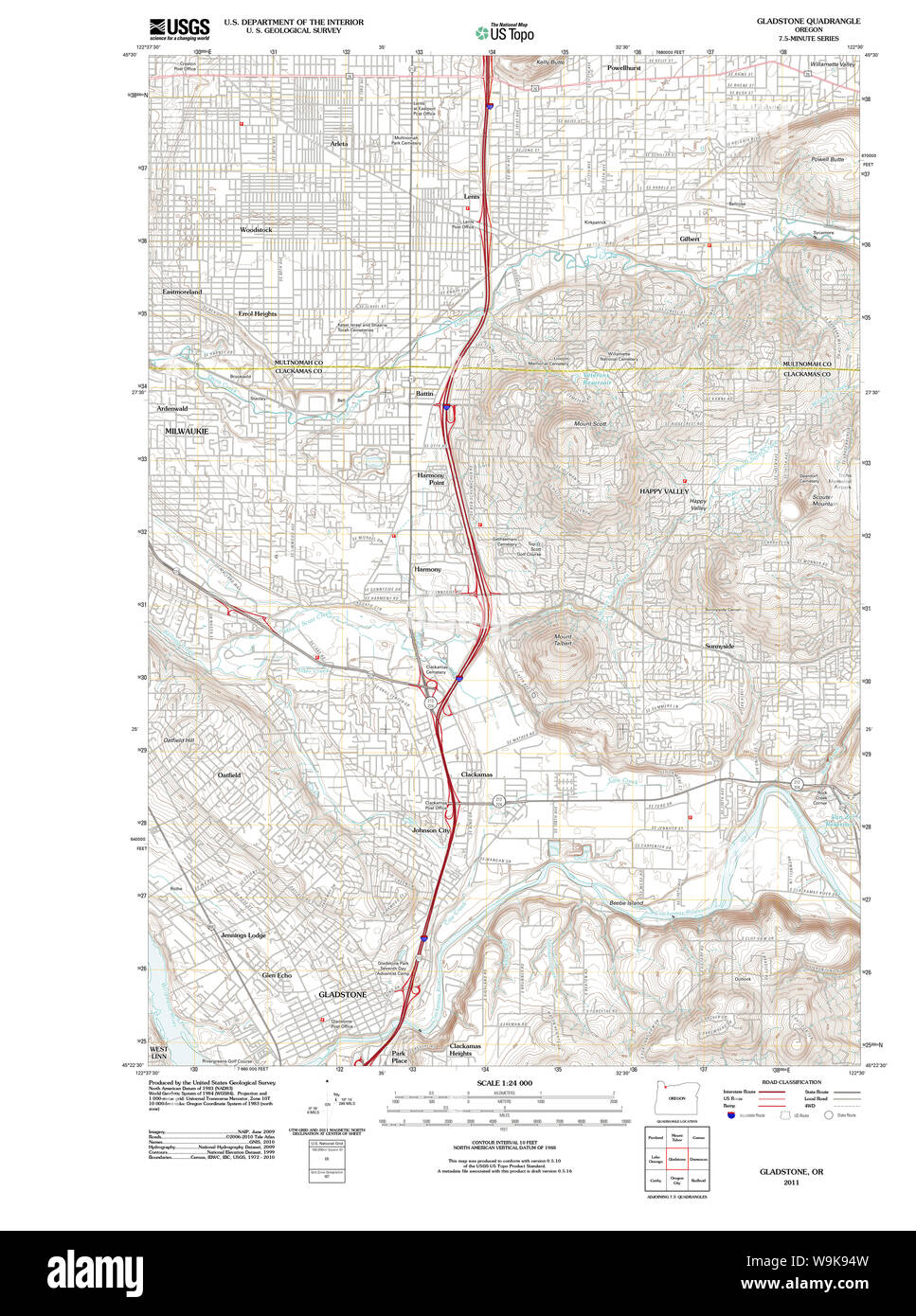 Mappa dell'oregon di gladstone immagini e fotografie stock ad alta ...