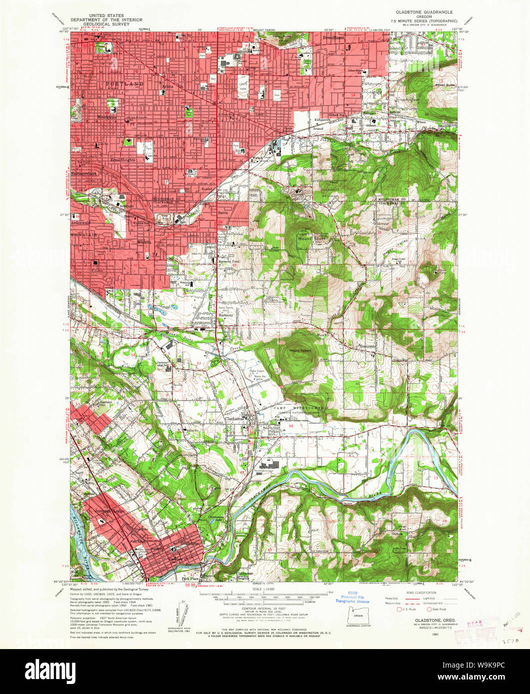 Mappa dell'oregon di gladstone immagini e fotografie stock ad alta ...