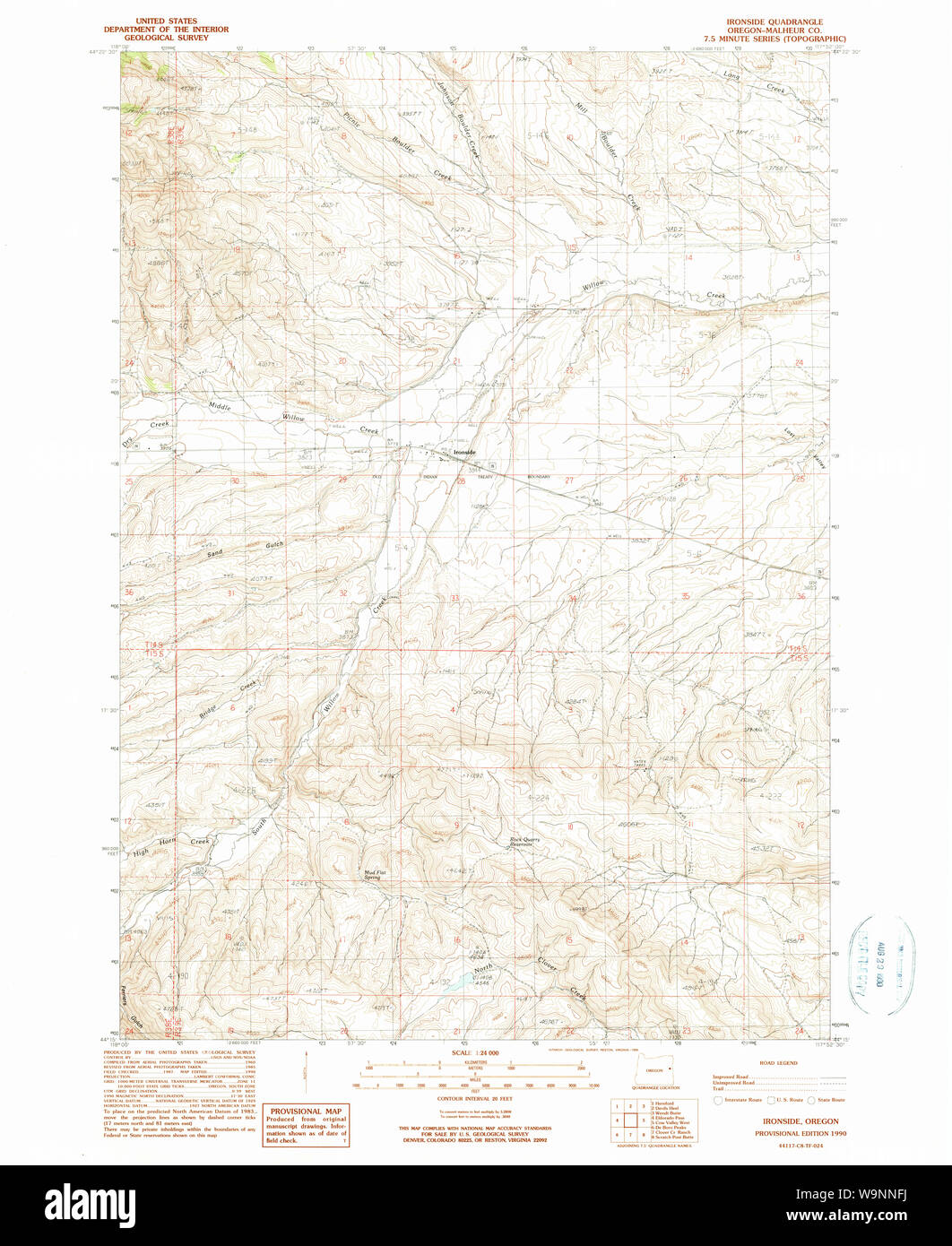 Mappa di ironside oregon immagini e fotografie stock ad alta ...