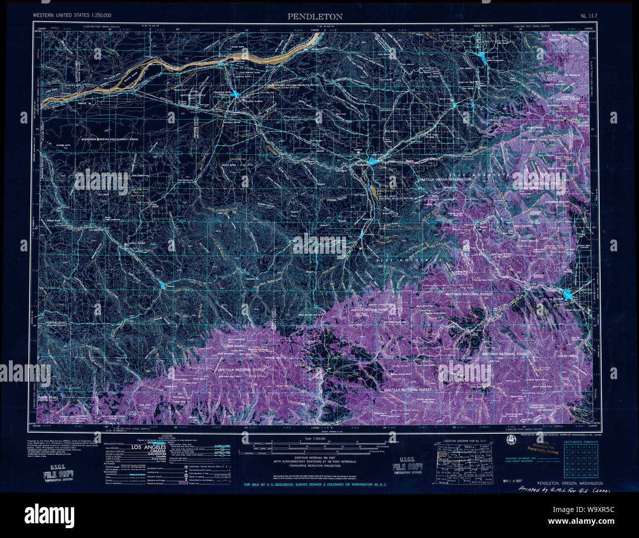 Mappa di pendleton oregon immagini e fotografie stock ad alta ...