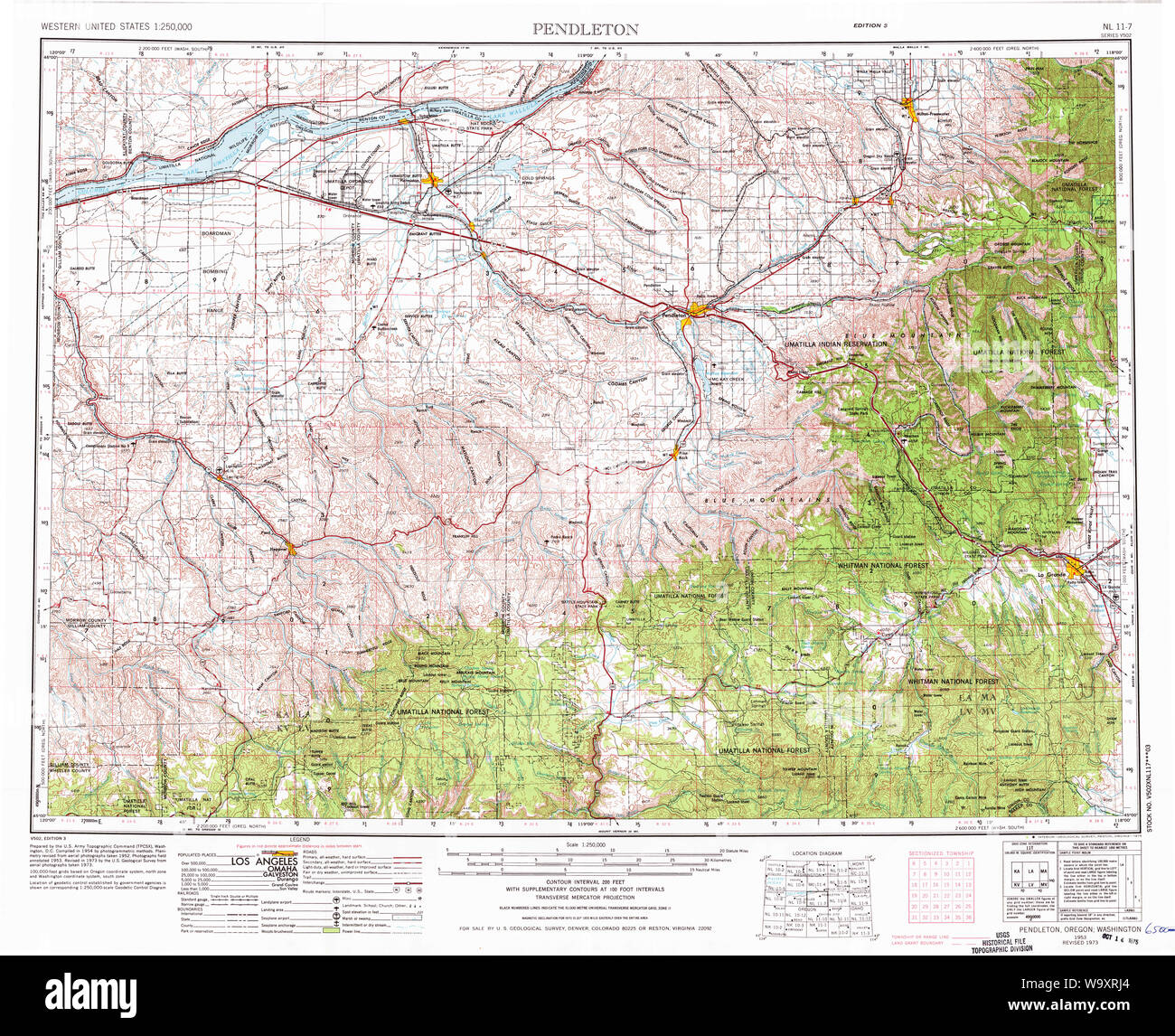 Mappa di pendleton oregon immagini e fotografie stock ad alta ...