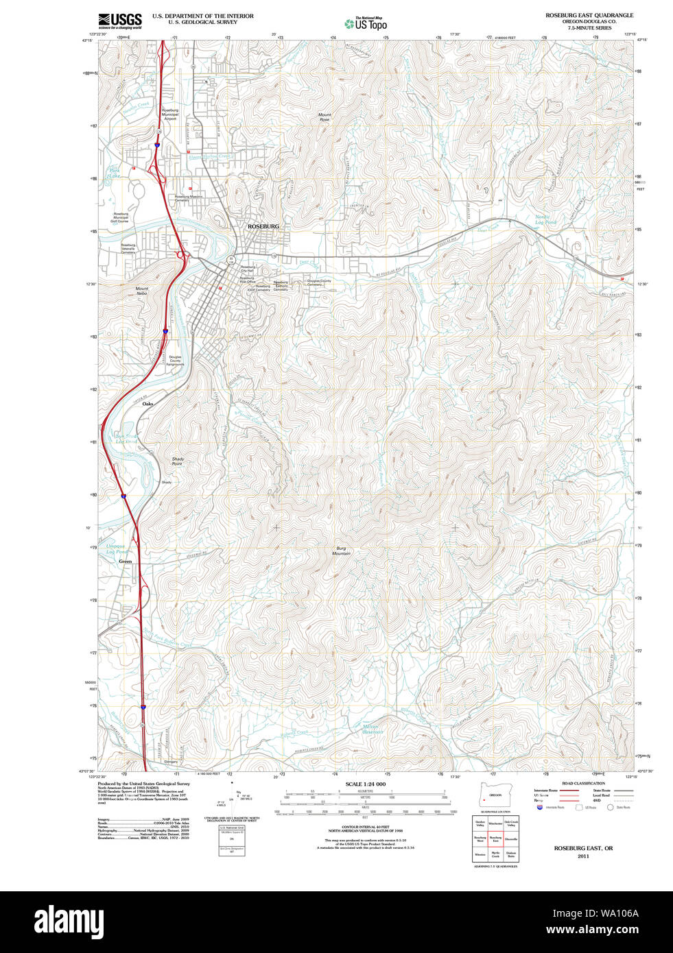 Mappa di roseburg oregon immagini e fotografie stock ad alta ...