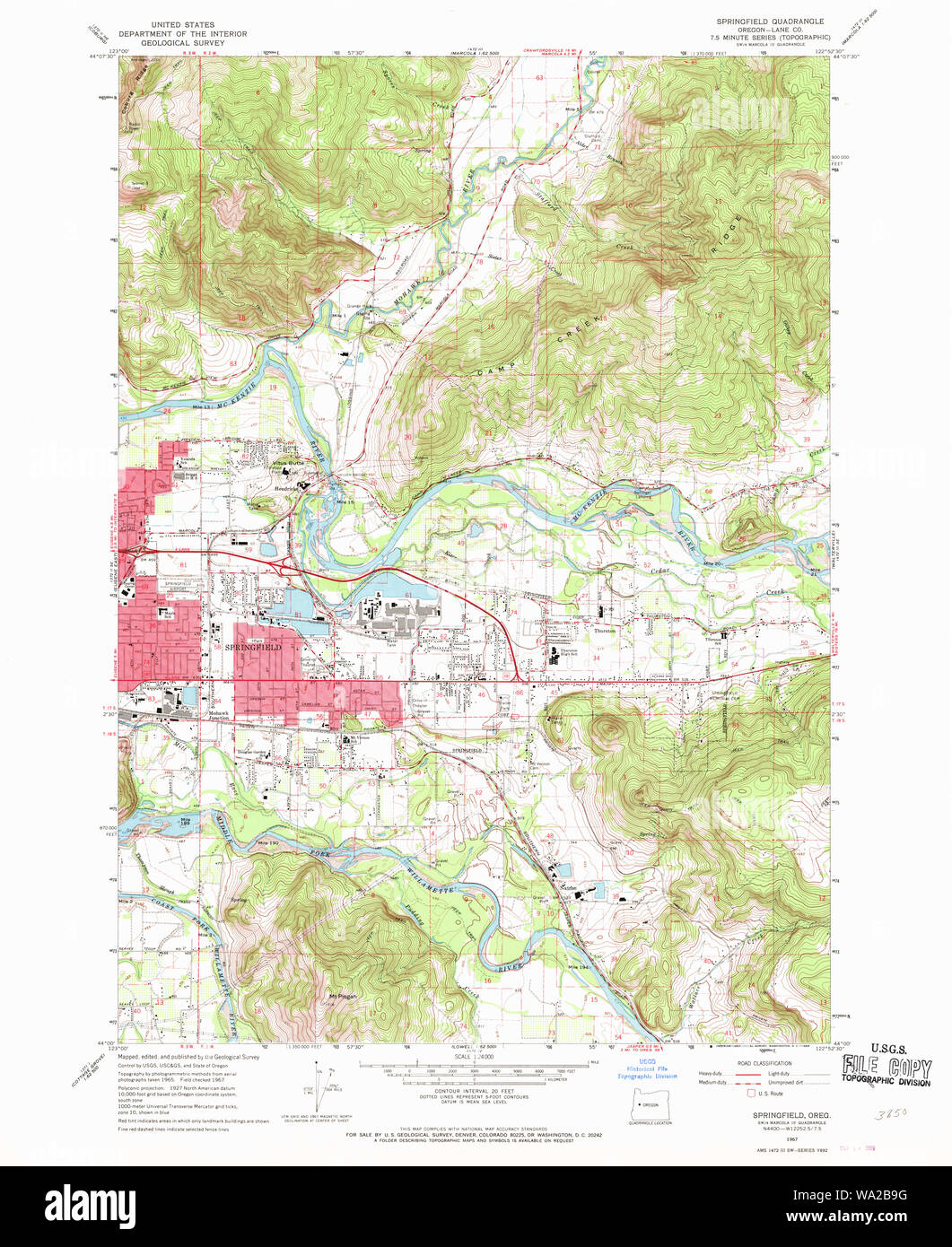 Mappa dell'oregon di springfield immagini e fotografie stock ad alta ...