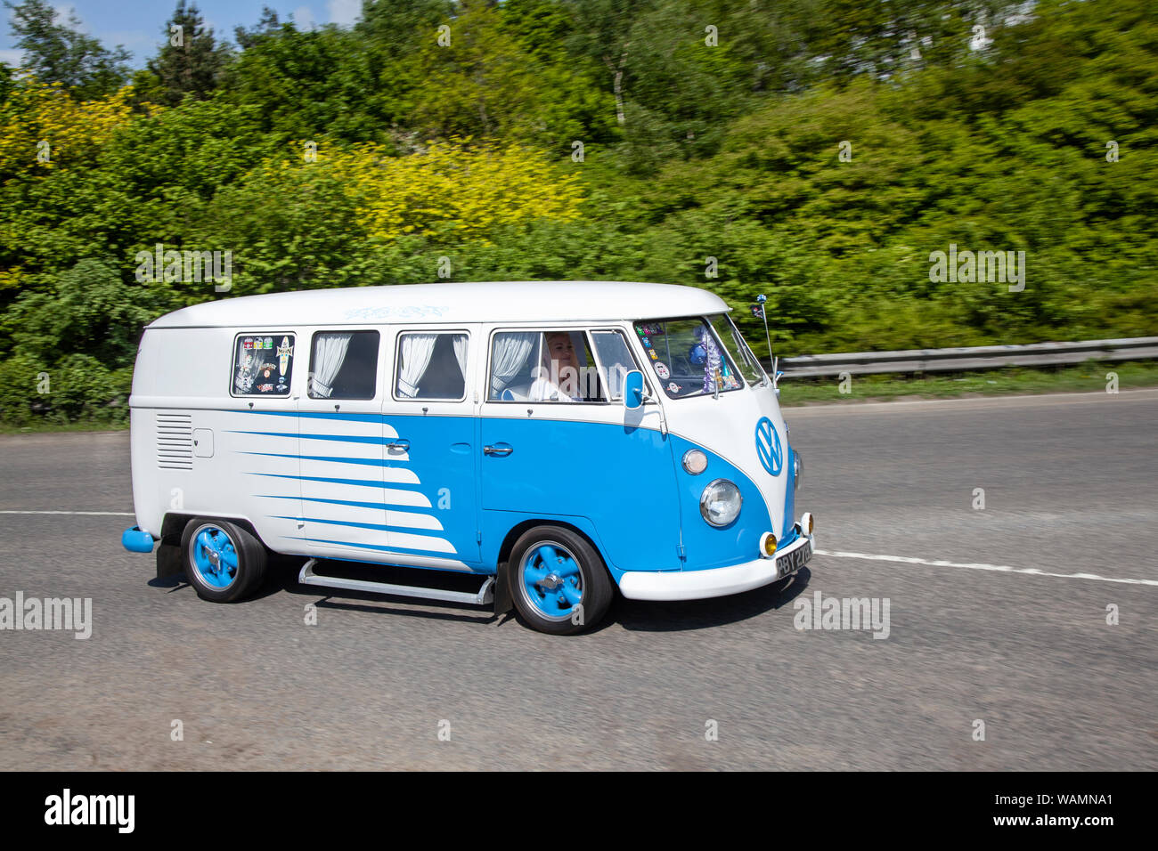1966 60s Sessanta Blue White VW Volkswagen Campervan, modified 60s VW ...
