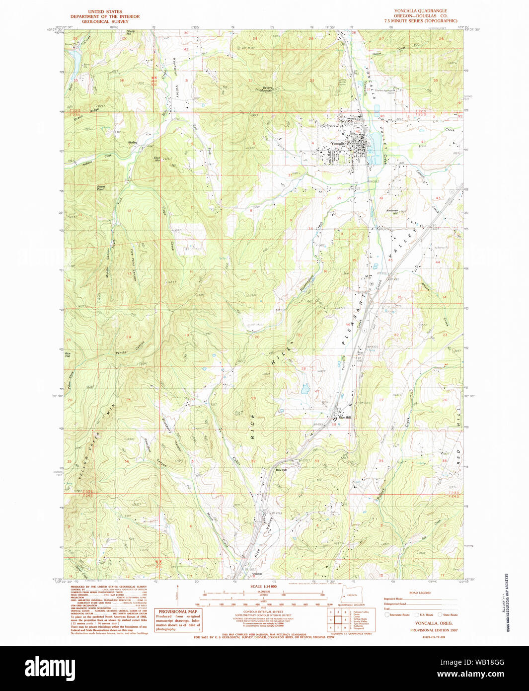 Mappa di yoncalla oregon immagini e fotografie stock ad alta ...