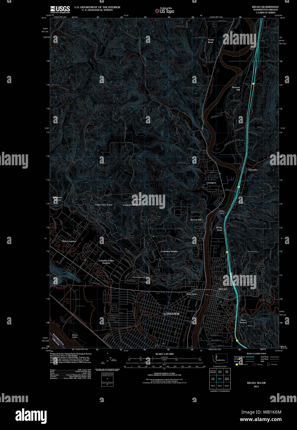 Mappa di kelso washington immagini e fotografie stock ad alta ...