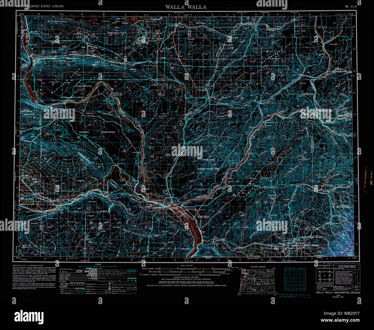 Walla walla mappa di washington immagini e fotografie stock ad alta ...