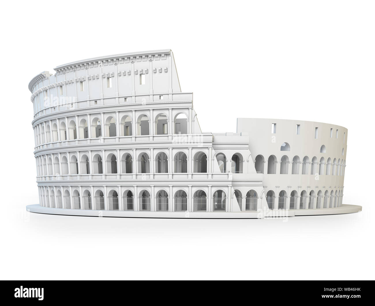 White Colosseo Colosseo isolati su sfondo bianco. Simbolo di Roma e d ...