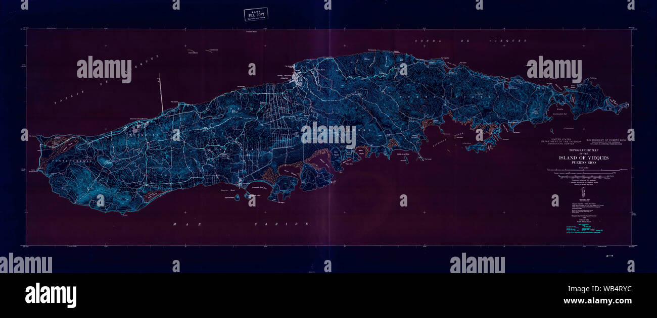 Mappa Topografica Dell'isola Di Puerto Rico Immagini e Fotos Stock - Alamy