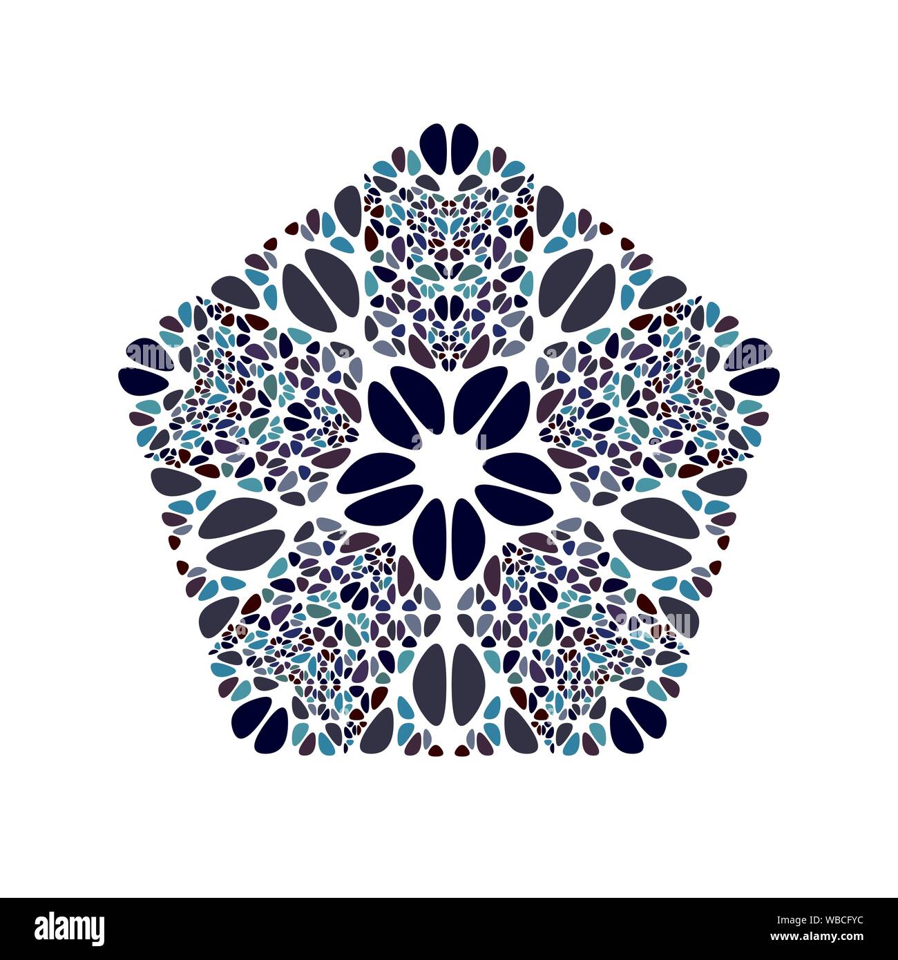 Isolato ornato da gemma simbolo del pentagono modello - pentagonale colorato geometrica ...