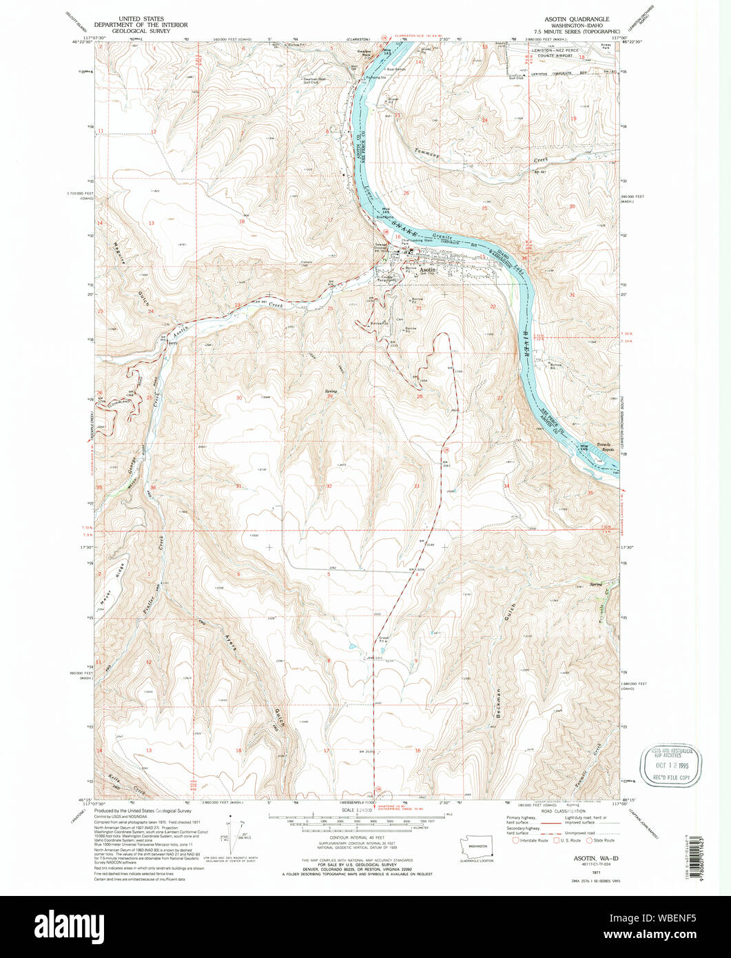 Mappa dello stato di washington asotin immagini e fotografie stock ad ...