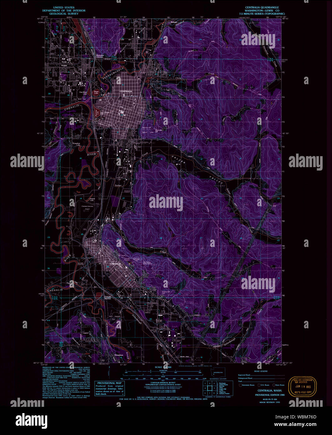 Mappa di centrala washington immagini e fotografie stock ad alta ...