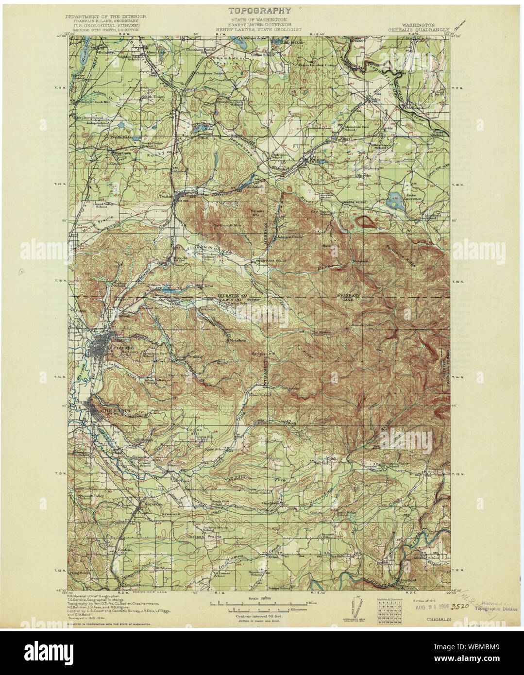 Chehalis mappa dello stato di washington immagini e fotografie stock ad ...