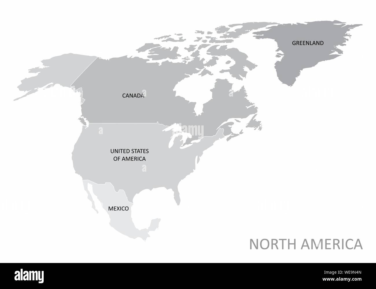 Mappa nor america Immagini Vettoriali Stock - Alamy