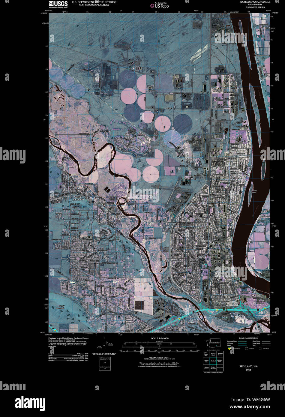 Mappa di richland washington immagini e fotografie stock ad alta ...