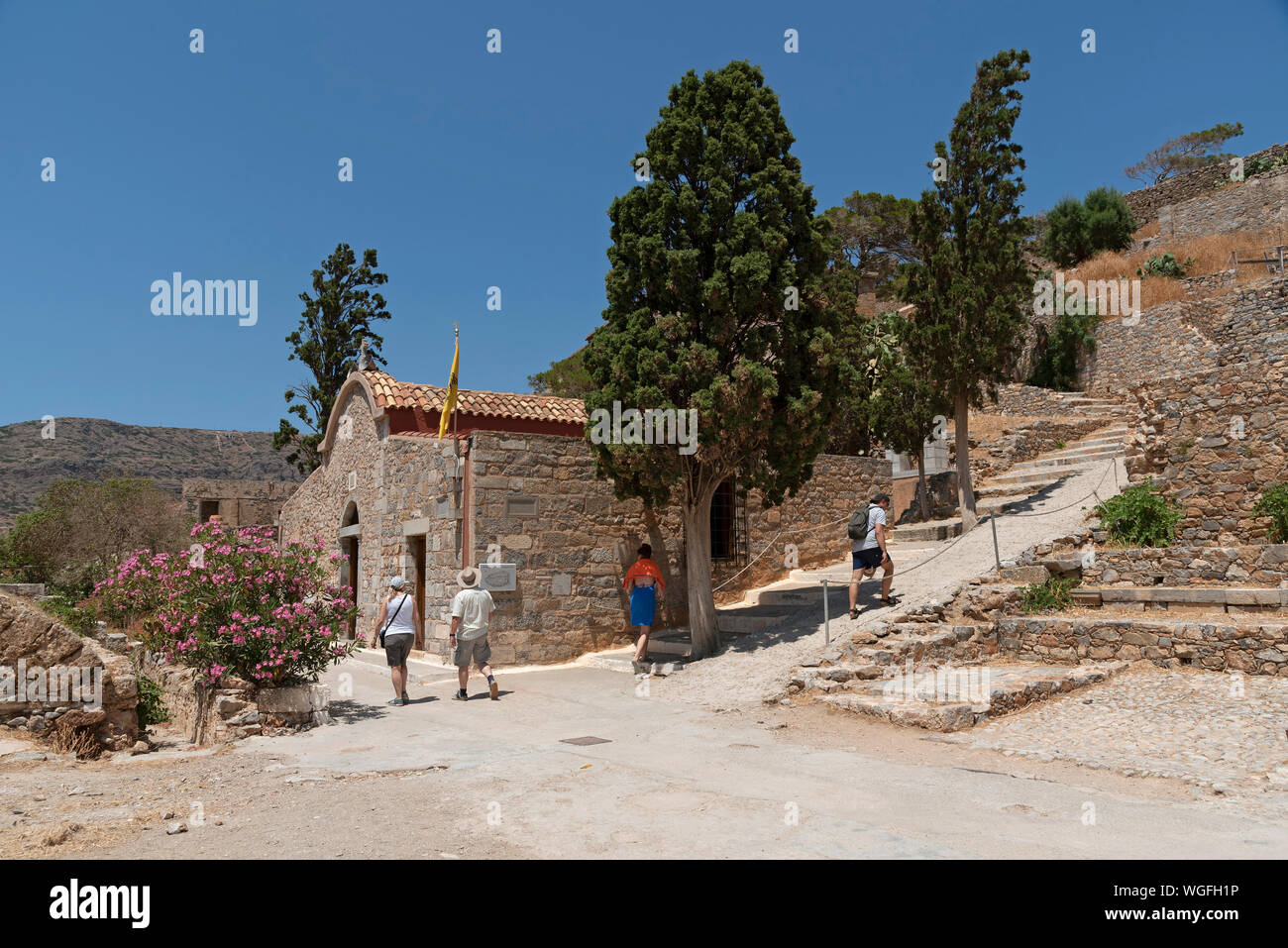 Isola di Spinalonga, Creta, Grecia. Giugno 2019. La Chiesa di ...