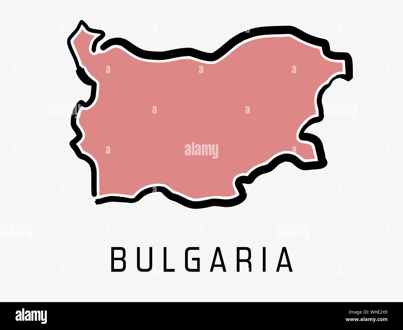 La Bulgaria mappa semplice delineare - paese semplificato mappa forma ...