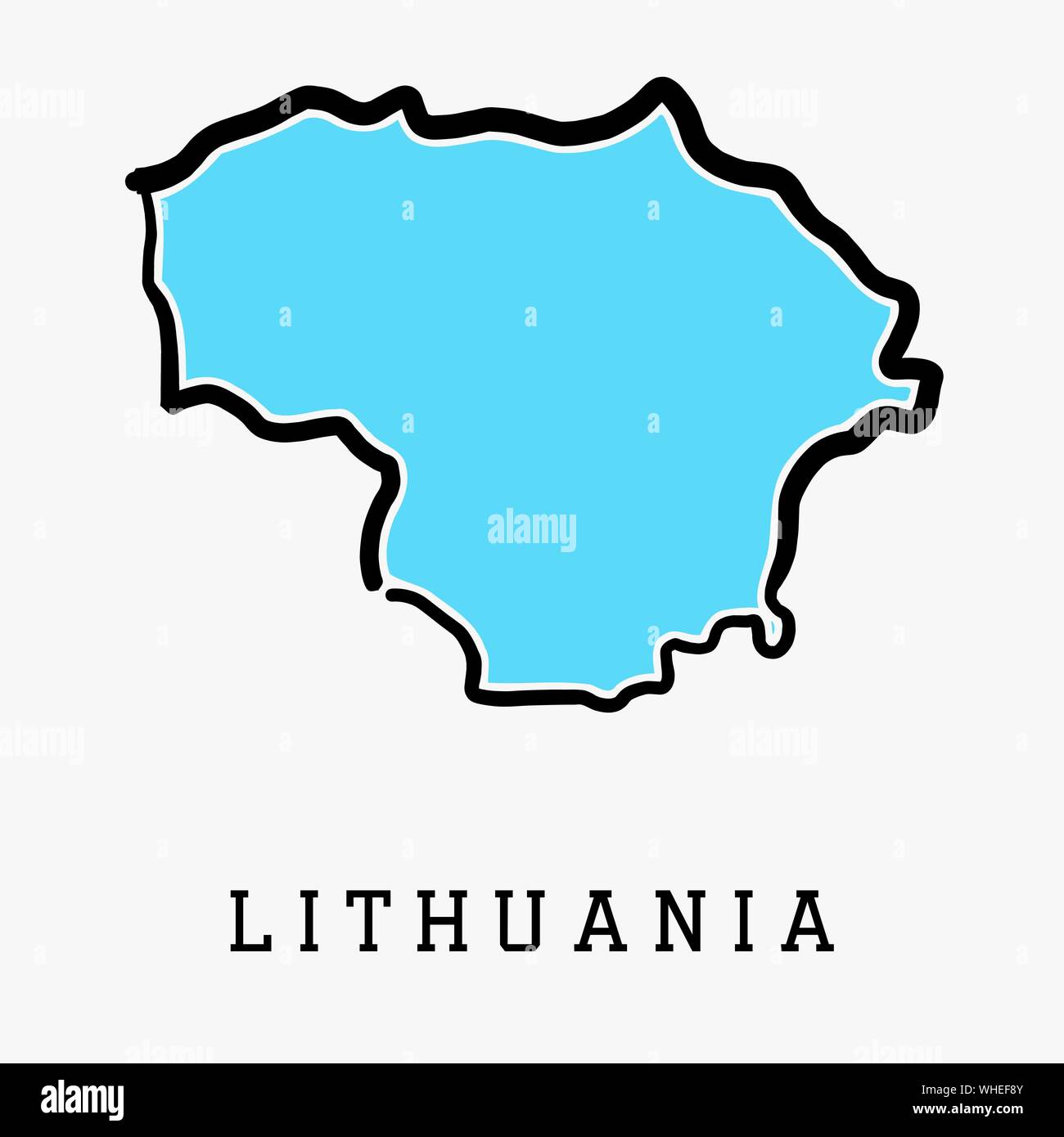 La lituania mappa semplice delineare - paese semplificato mappa forma ...