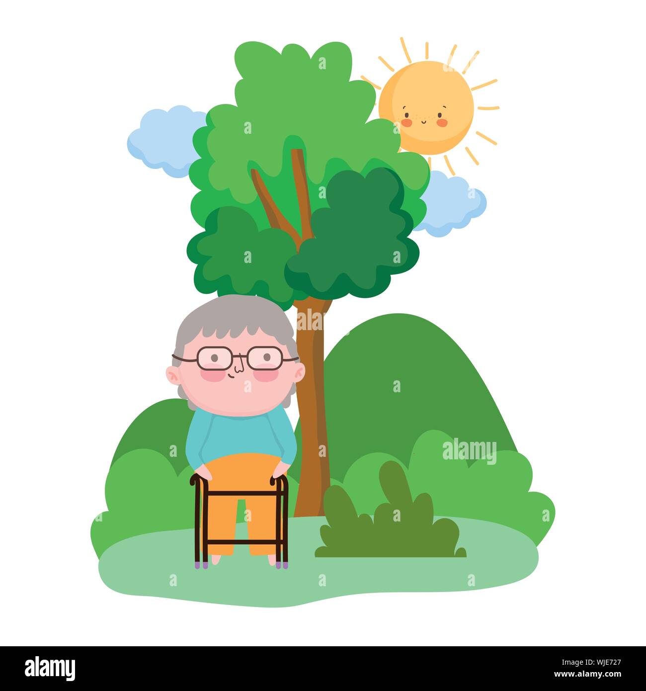 Nonno cartoon design, vecchia persona nonni uomo avatar senior e il ...