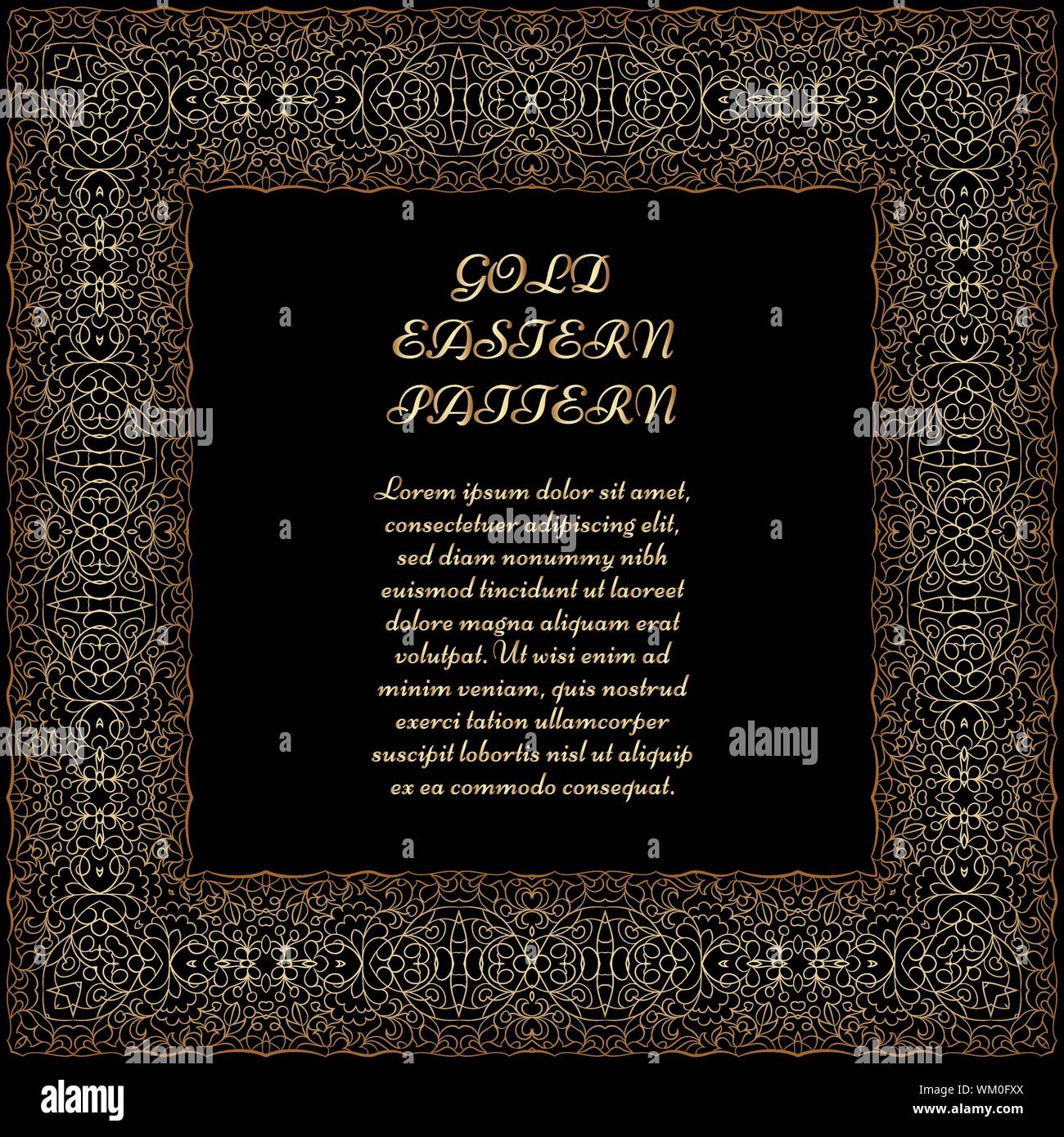 Oro cornice quadrata. Ornati in vignette per la tua progettazione ...