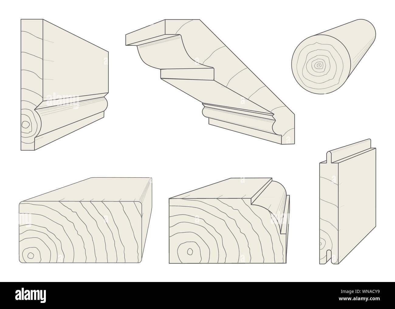 Profili legno Immagini Vettoriali Stock - Alamy