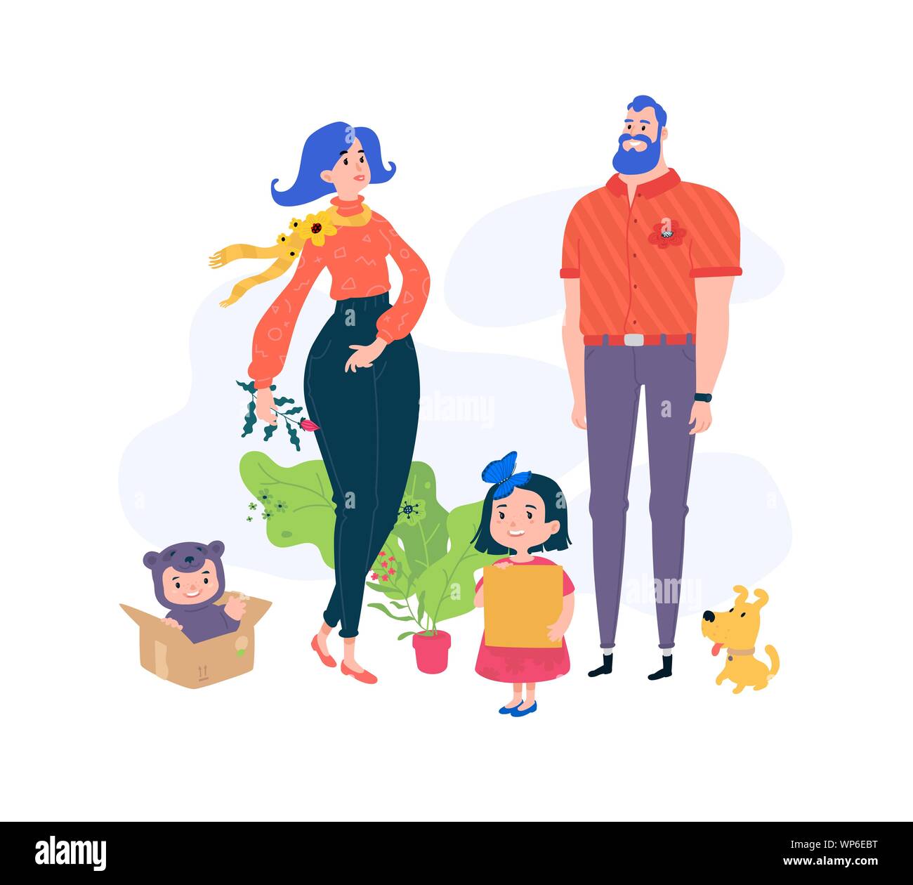 Famiglia cartoon Immagini Vettoriali Stock - Alamy