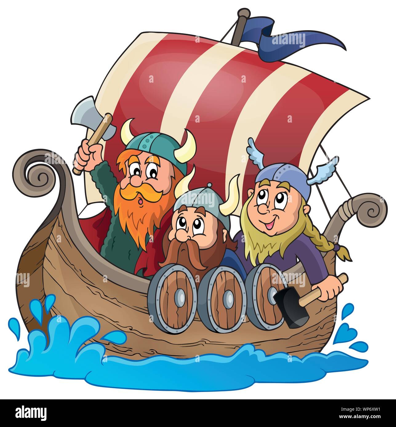 Barca a vela storica viking Immagini Vettoriali Stock - Alamy