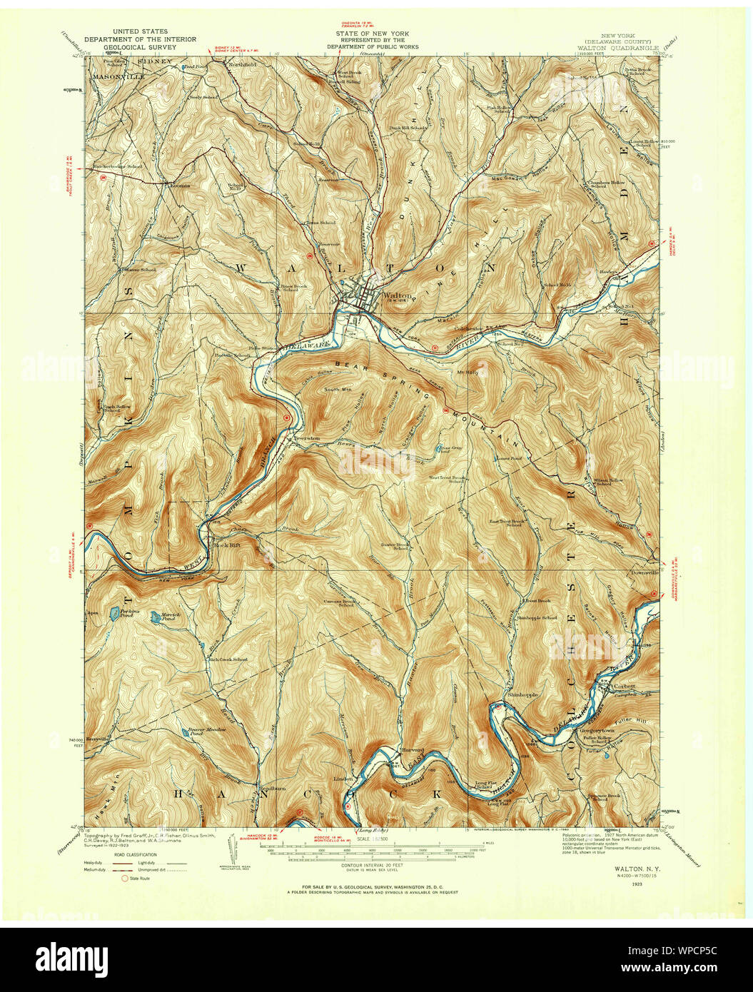 Mappa di walton new york immagini e fotografie stock ad alta ...