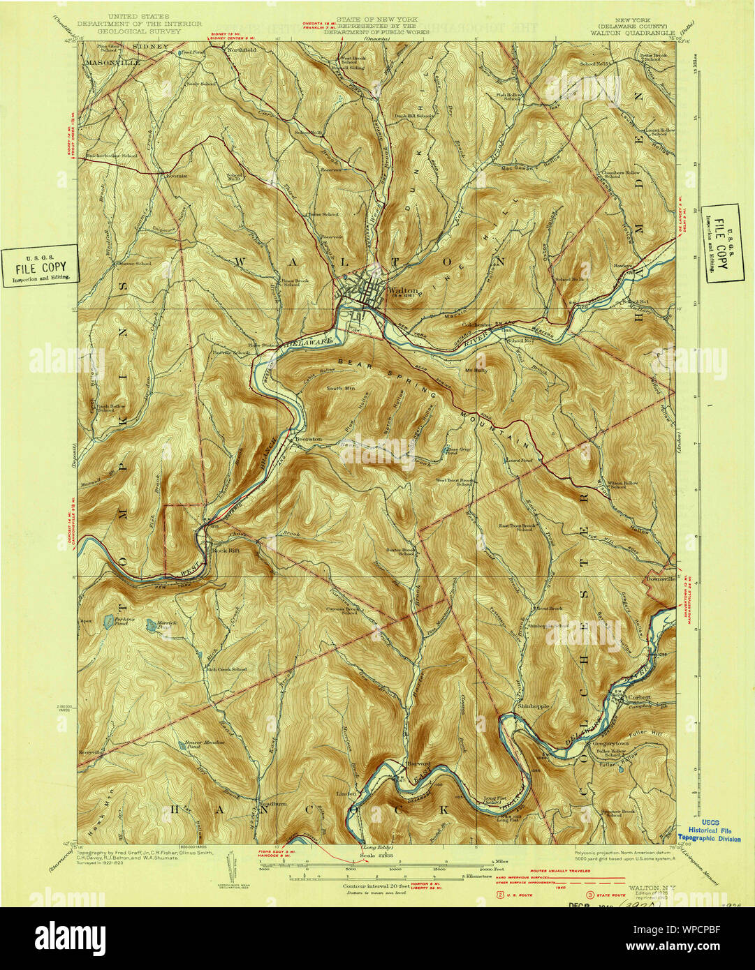 Mappa di walton new york immagini e fotografie stock ad alta ...