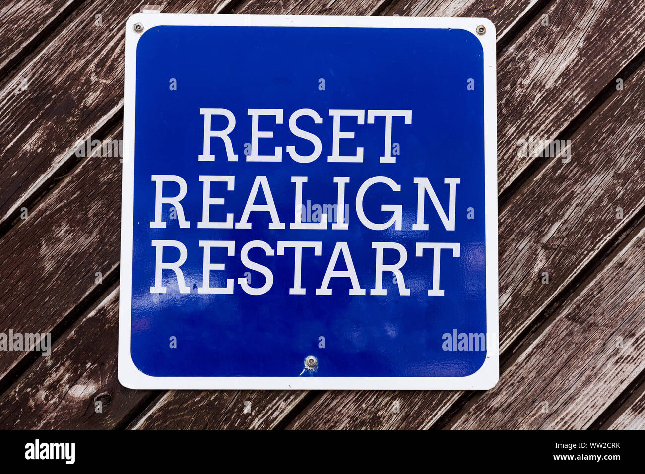 La grafia la scrittura di testo Reset riallineare il riavvio. Foto ...