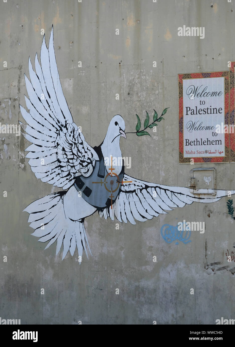 "La Colomba blindato" dipinto attribuito a Banksy, di una colomba della ...