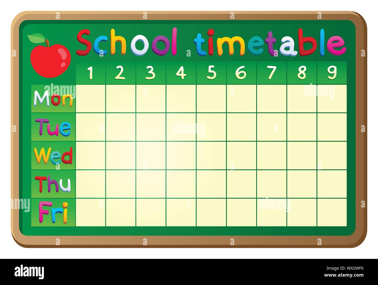 School timetable immagini e fotografie stock ad alta risoluzione - Alamy