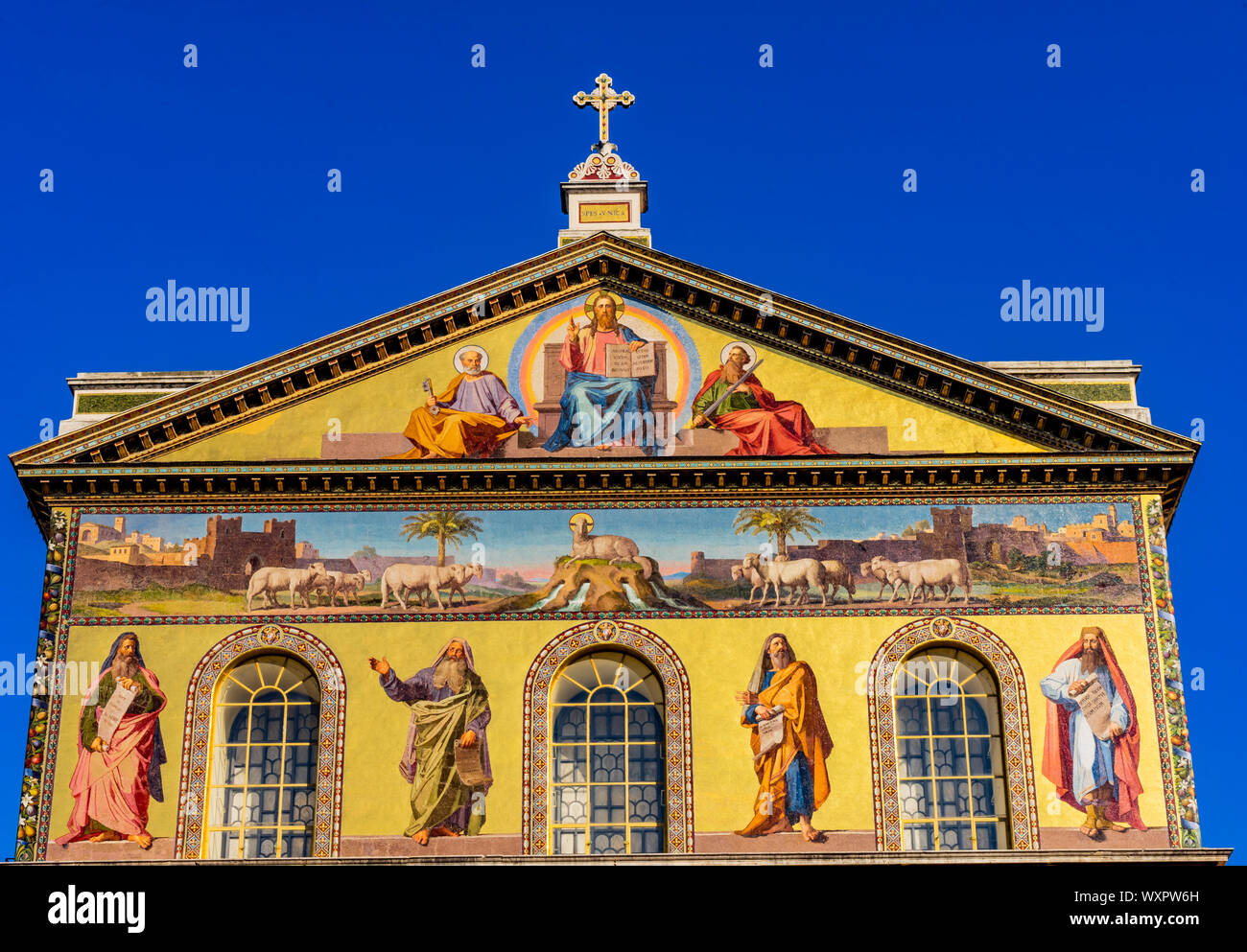 Gesù Paul Peter Agnello mosaici facciata Basilica Papale di San Paolo ...